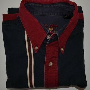 Ivy Crew | Shirts | Ivy Crew Long Sleeve Red White Blue Size L | Poshmark